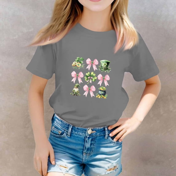CCRFTGI St Patricks Day Shirt for Children Girls 10-12 Cute Lucky ...