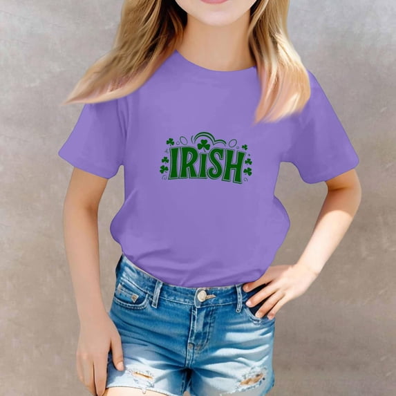 CCRFTGI St Patricks Day Shirt for Children Girls Size 8 Cute Lucky ...