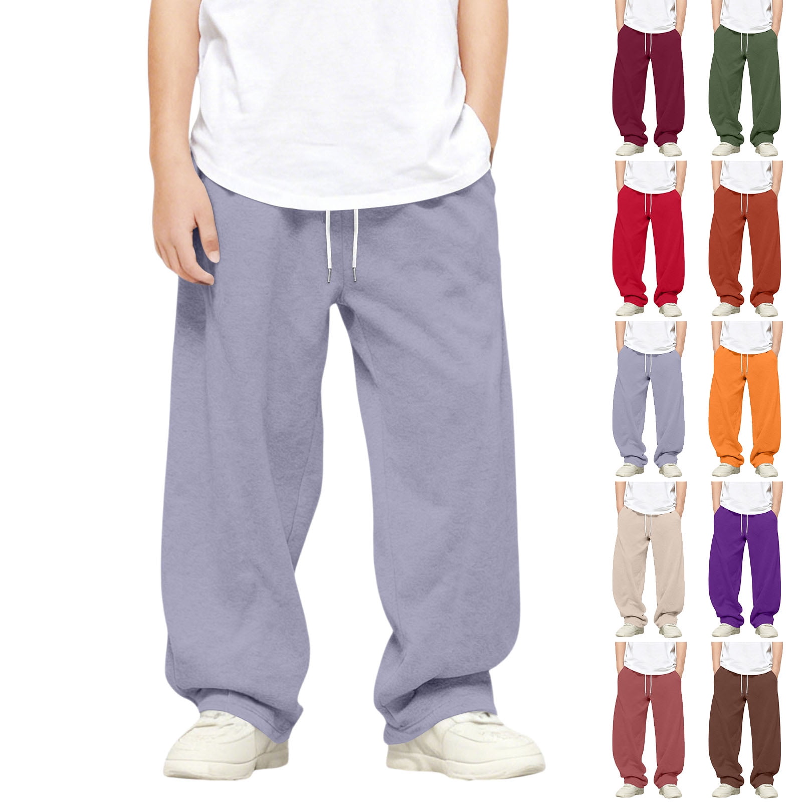 CCRFTGI Sweatpants for Child Boys Girls Size 10-12 Casual Solid Color ...