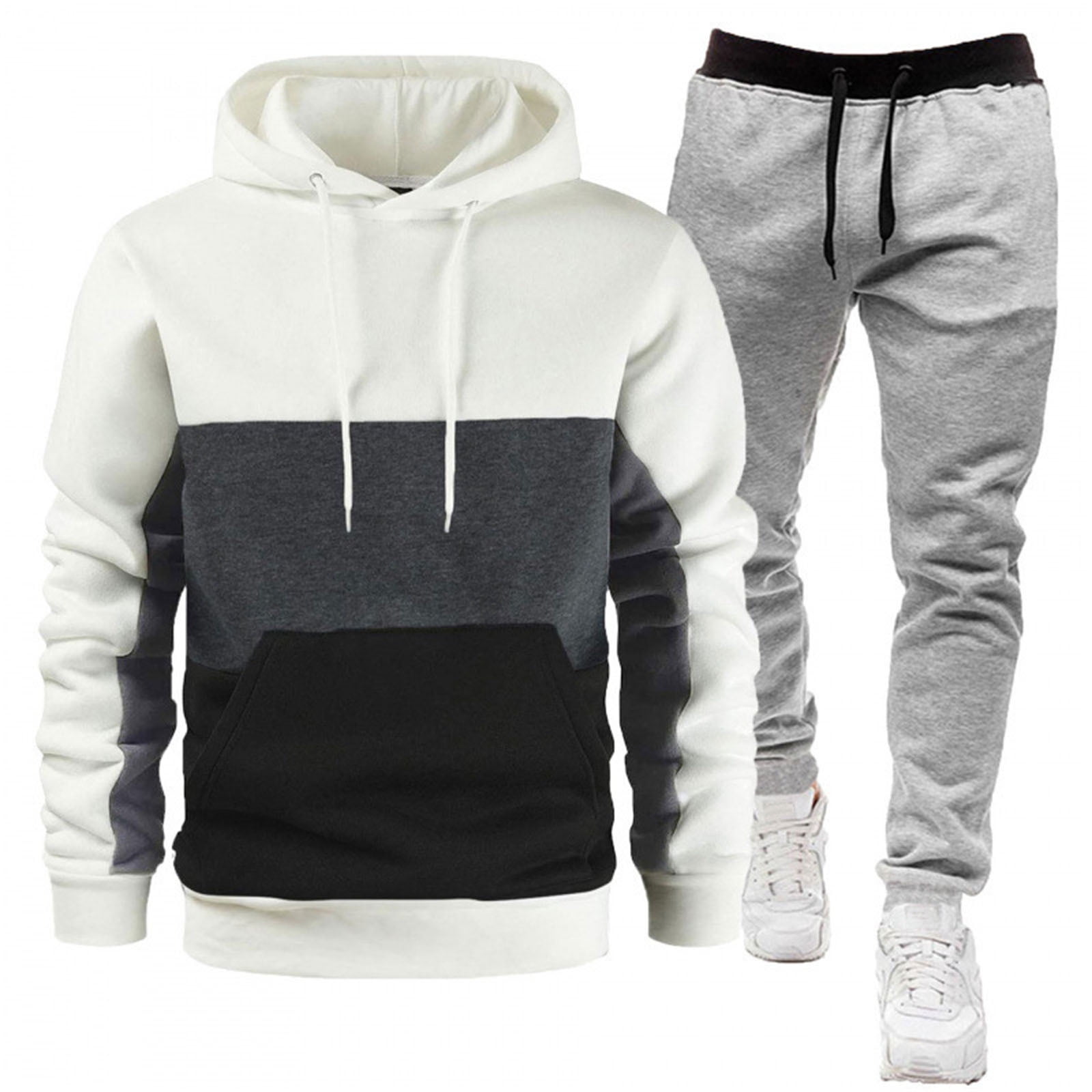 CCRFTGI Sweatsuits for Men Athletic 2 Piece Color block Hoodie and ...