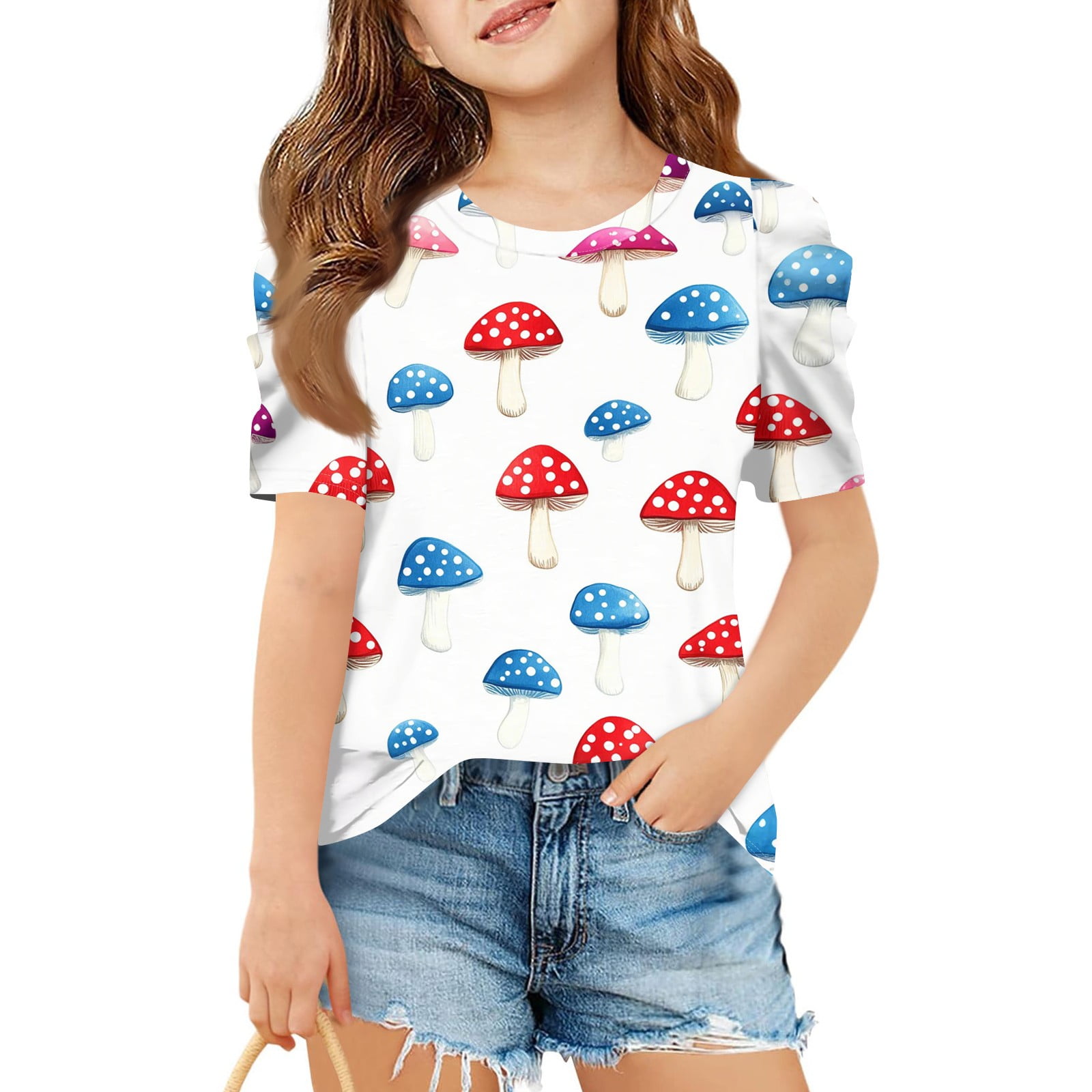 CCRFTGI T Shirts for Girls Cute Fashion T Shirts Crewneck Beige T ...