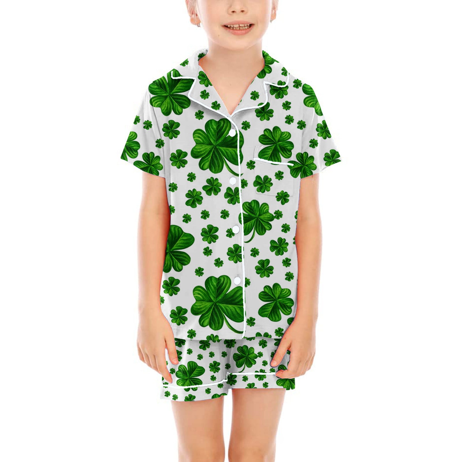 CCRFTGI Toddler Girl St Patricks Day Pajamas Size 9-10 Short Sleeve ...