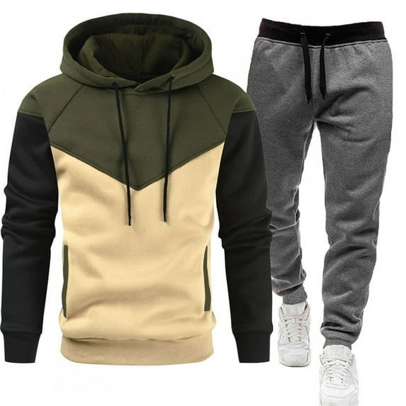 CCRFTGI Track Suits Mens Athletic 2 Piece Color block Color block ...