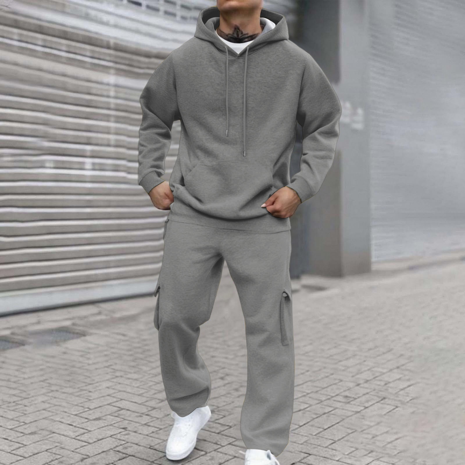 CCRFTGI Track Suits Mens Athletic 2 Piece Full Zip Hoodie Jackets and ...