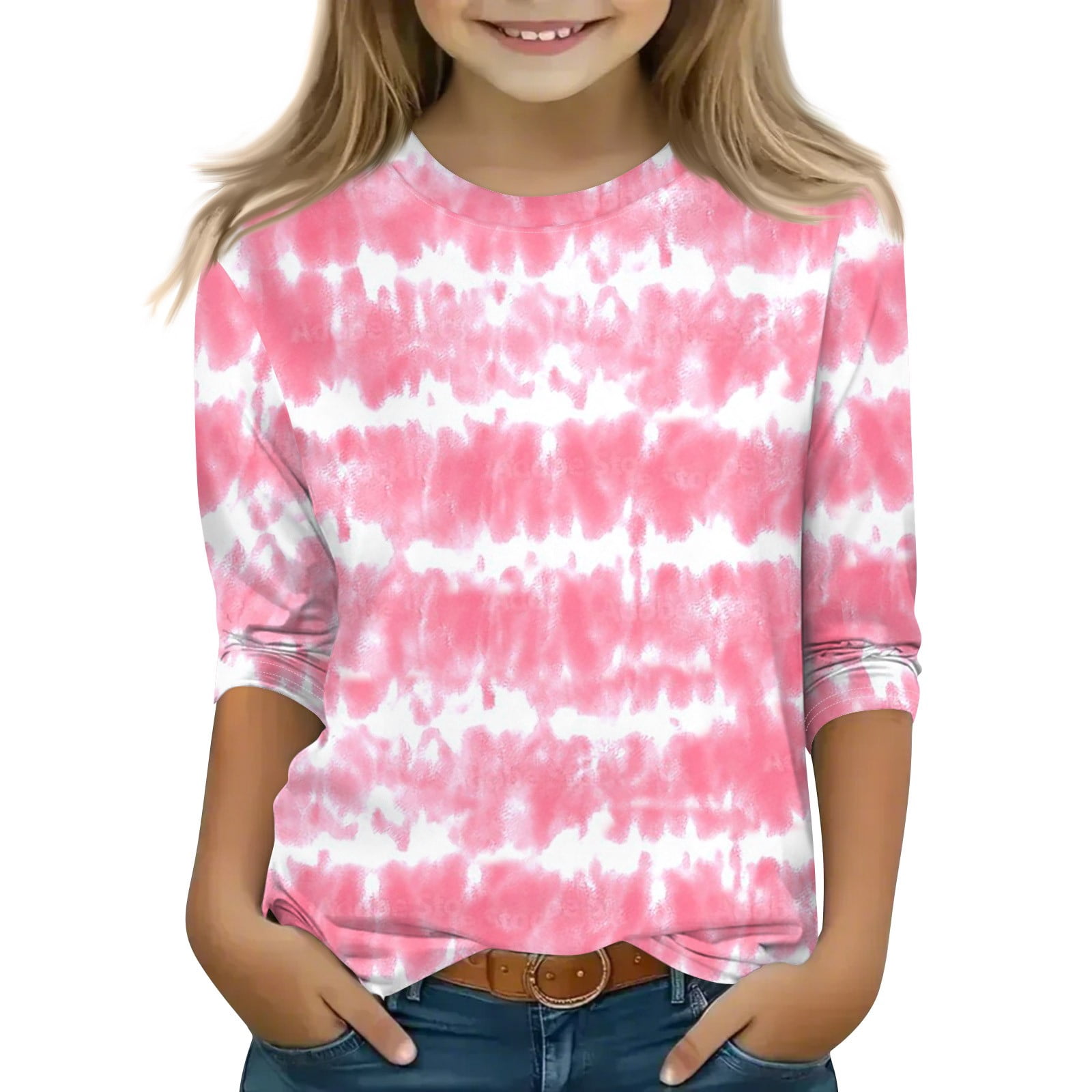 CCRFTGI Tween Girl Shirts Size 14-15 Striped 3/4 Sleeve Tween Girls ...