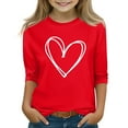 CCRFTGI Valentines 3/4 Sleeve Shirts for Girls Size 13-14 Funny Love ...
