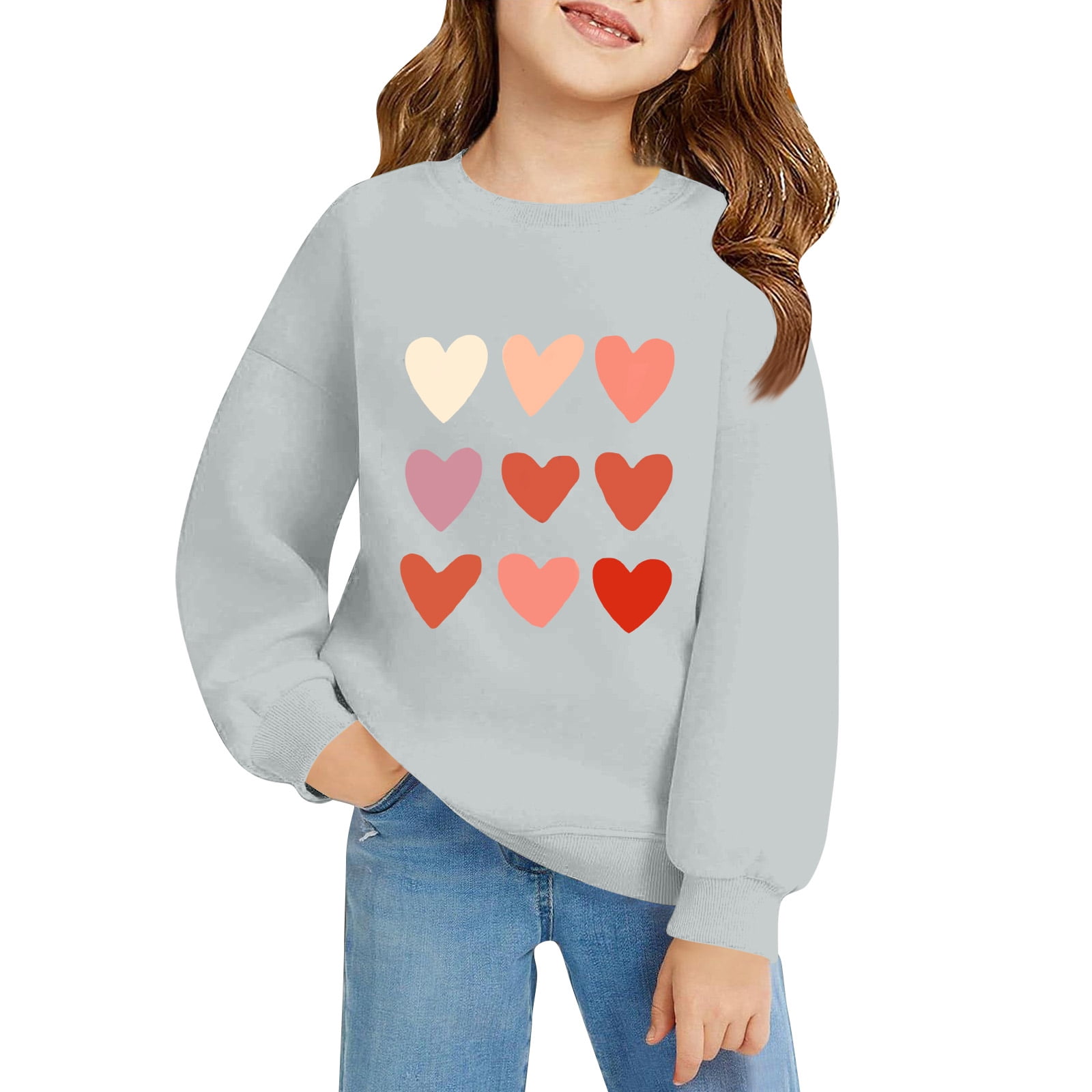 CCRFTGI Valentines Sweatshirt for Girls Size 10-12 Preppy Love Heart ...