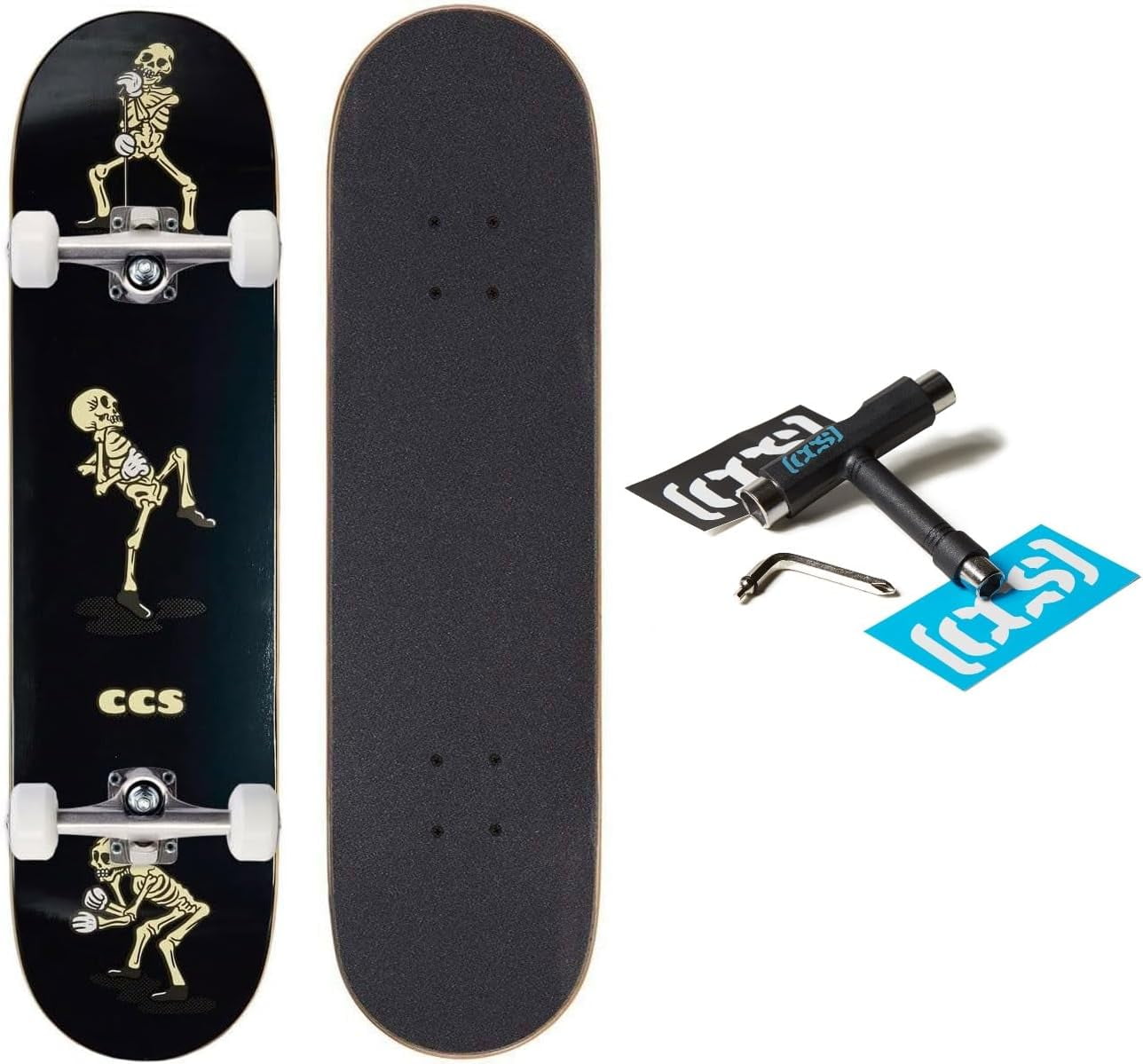 CCS Vine Skeleton Skateboard Complete - Black - 8.38" x 32.00 ...