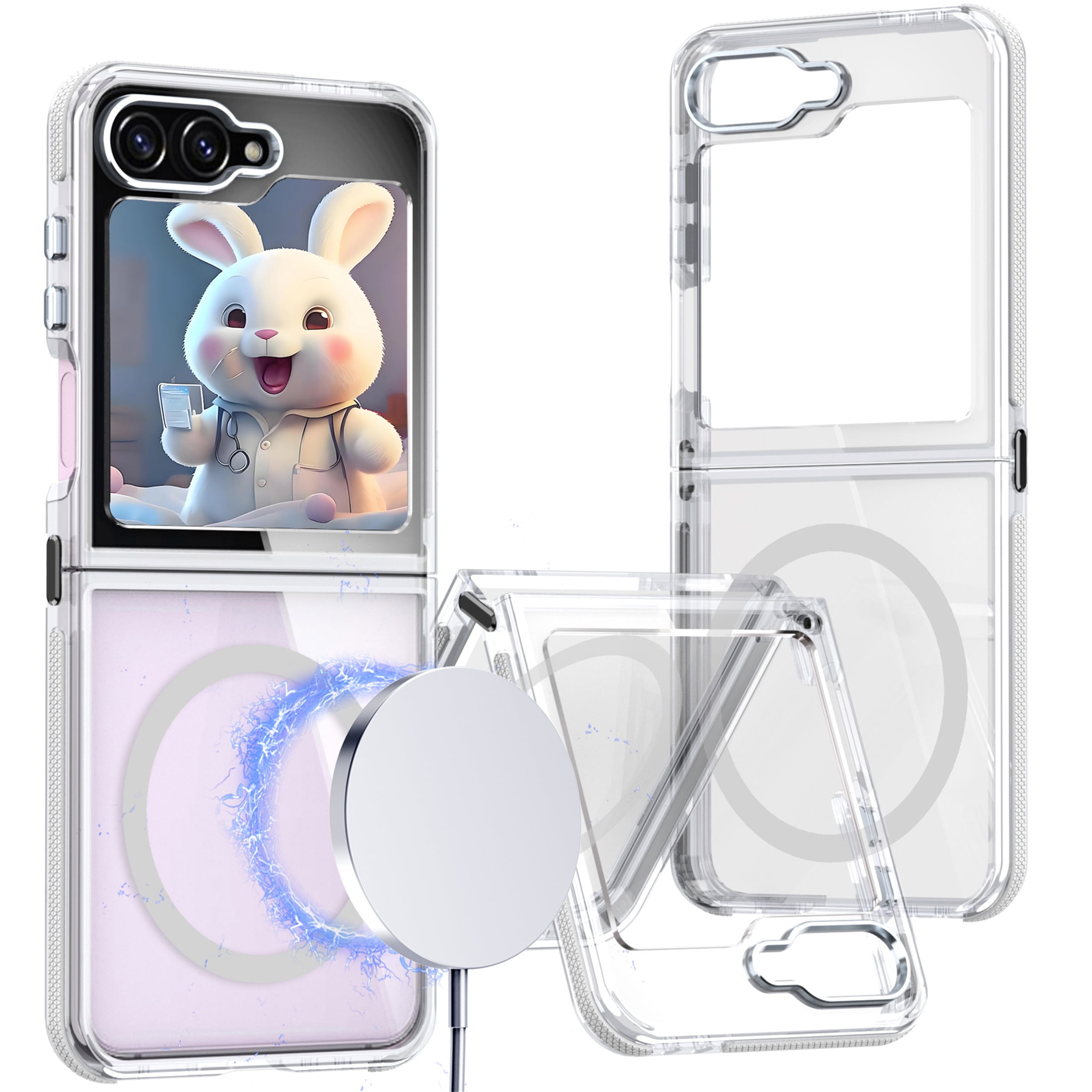 CCSamll for Samsung Galaxy Z Flip 6 Case Clear with Metal Buckle Link ...