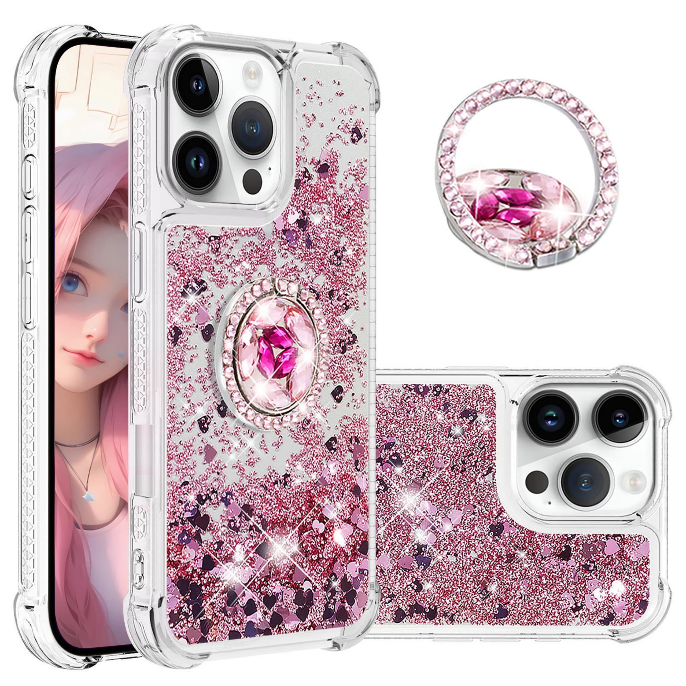 CCSmall for Apple iPhone 16 Pro Case Clear Glitter Bling for Women ...