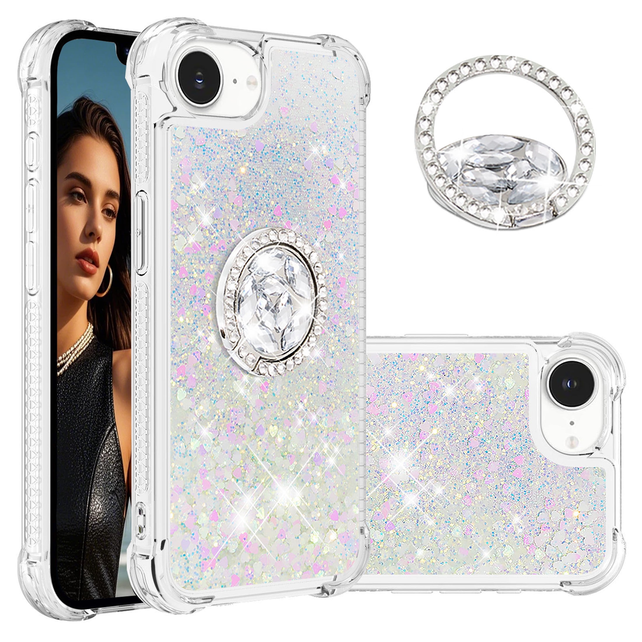 CCSmall for Apple iPhone 16e Case Clear Glitter Bling for Women ...