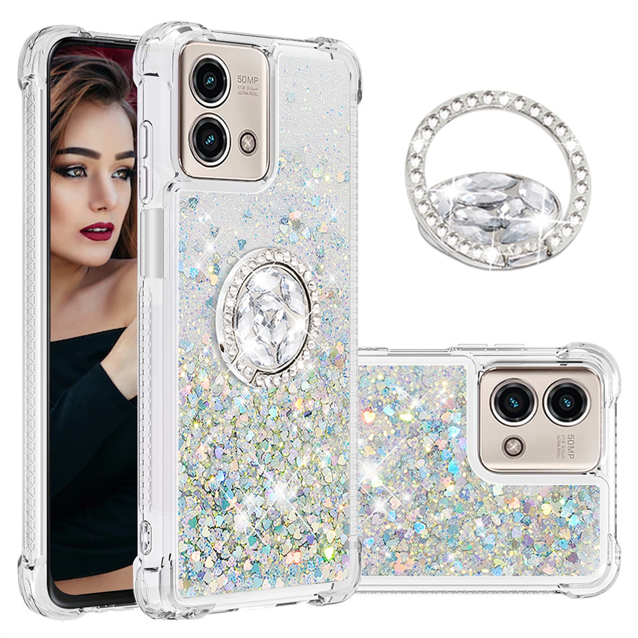 CCSmall Glitter Clear Sparkly Bling Case for Motorola Moto G Stylus 5G ...