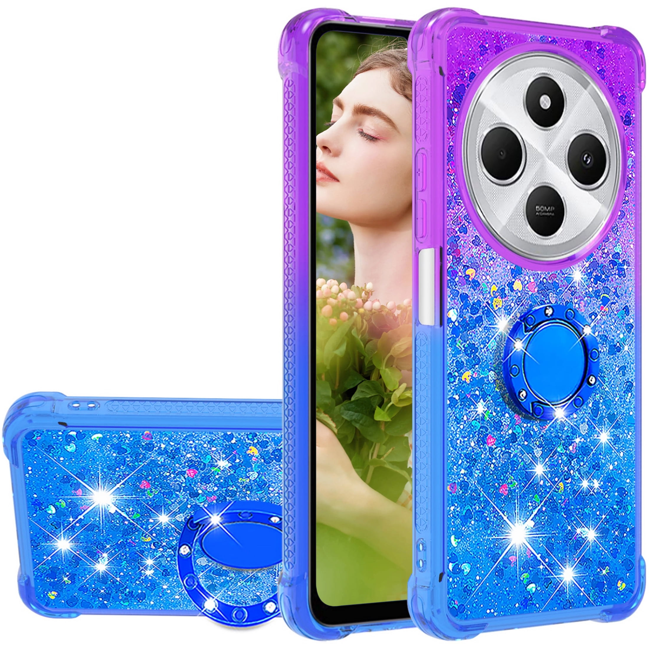 CCSmall for Xiaomi Redmi 14C Clear Case Glitter for Girls Women, Liquid ...