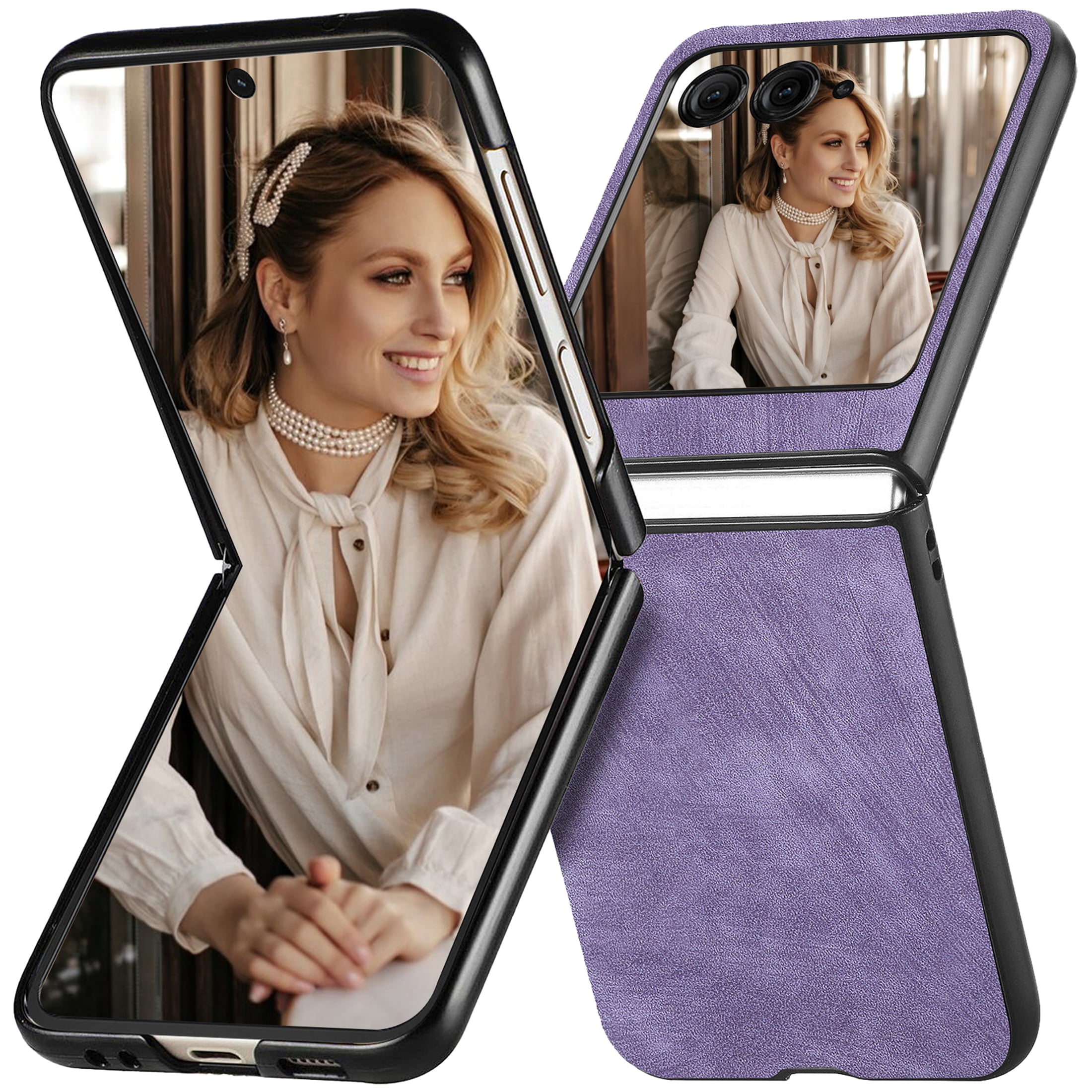 CCSmall for Motorola Razr 2024 Case, Retro PU Leather Slim Protective ...