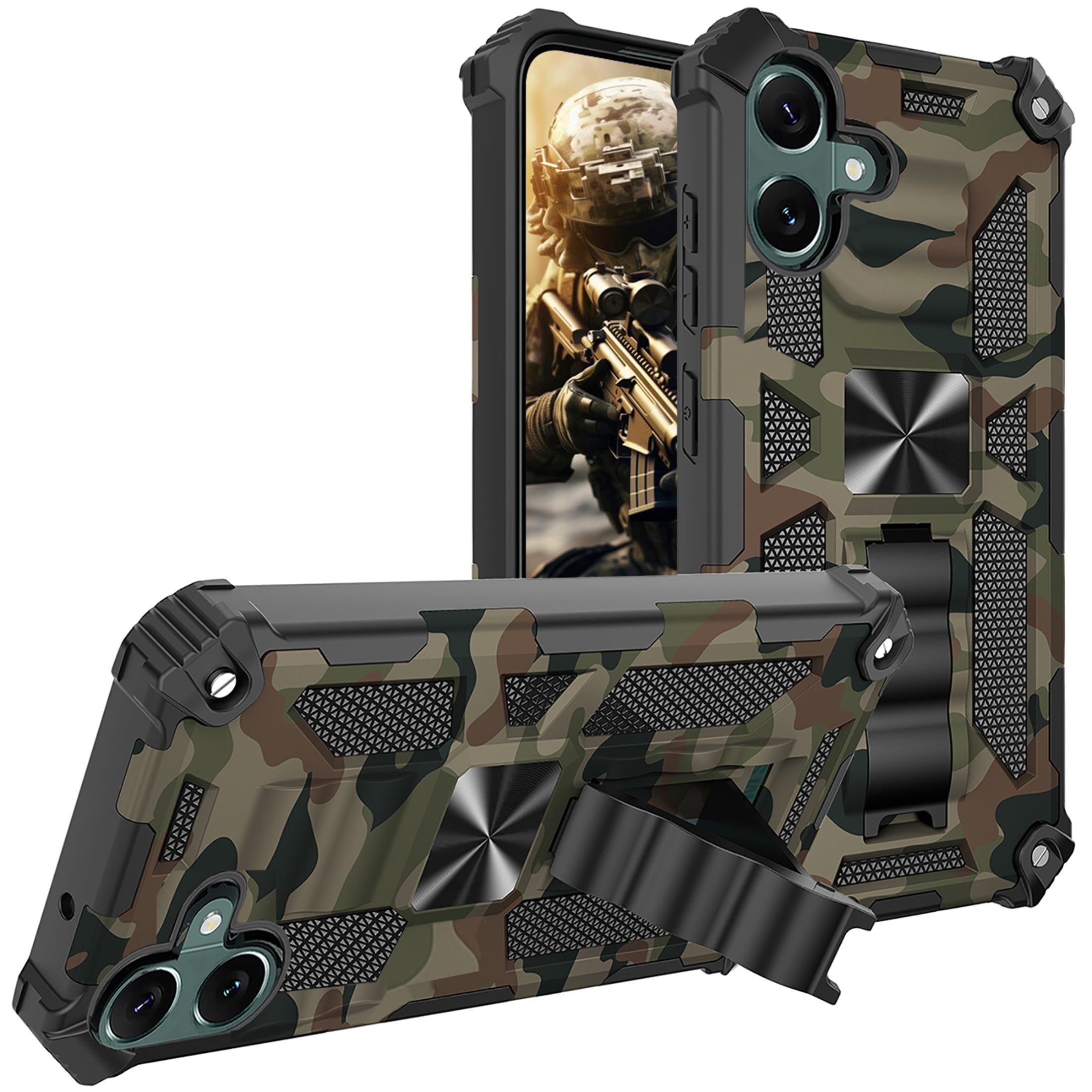 CCSmaller Camouflage Case for Samsung Galaxy A05 with Metal Kickstand ...