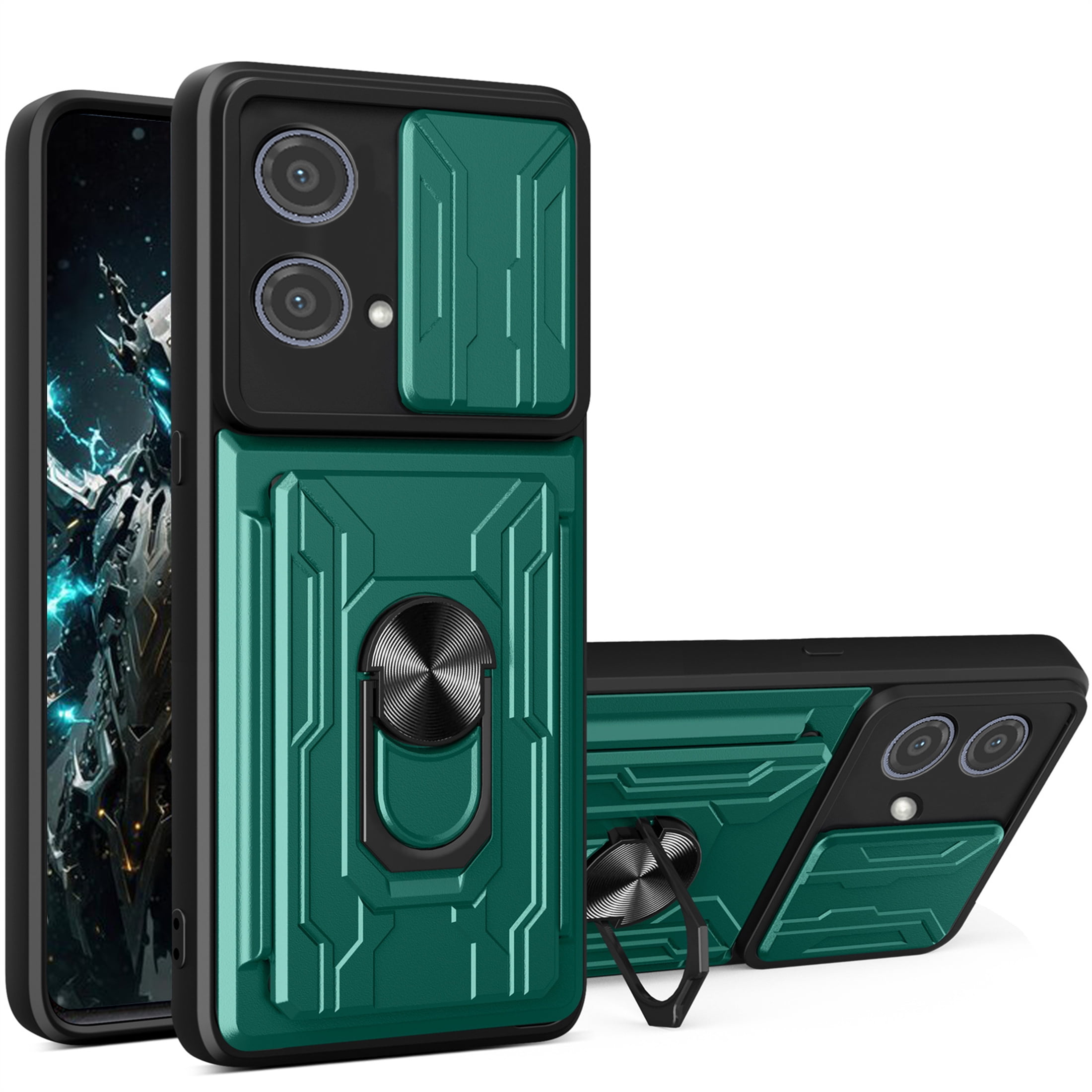 CCSmaller for Motorola G84 5G Case with Card Holder & Slide Camera ...