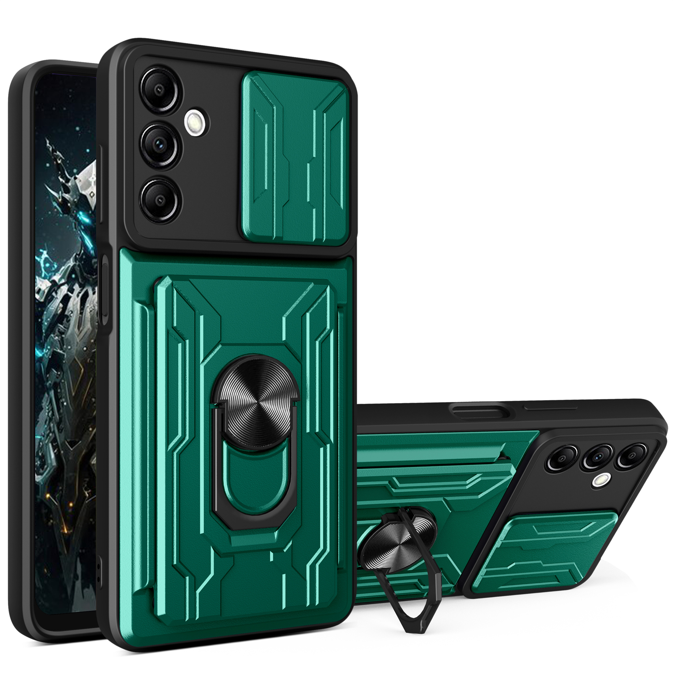 CCSmaller for Samsung Galaxy M14 5G Case with Card Holder & Slide ...