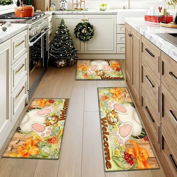 CCTFS Rabbit Easter egg flower style Easter decorative floor mat ...