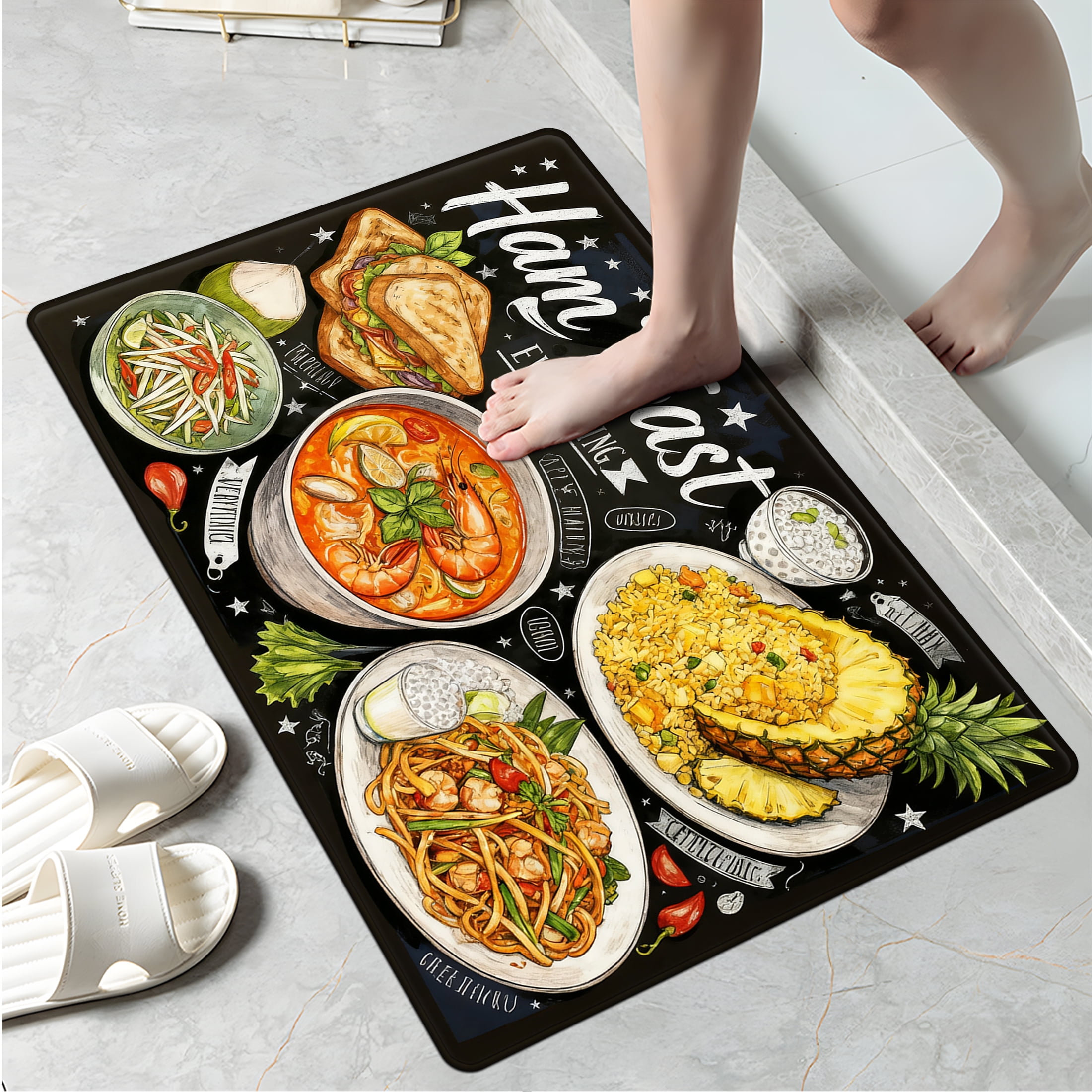 CCTFS Seafood Festival delicacies Kitchen Mat Rug - 1Pcs Perfect for ...