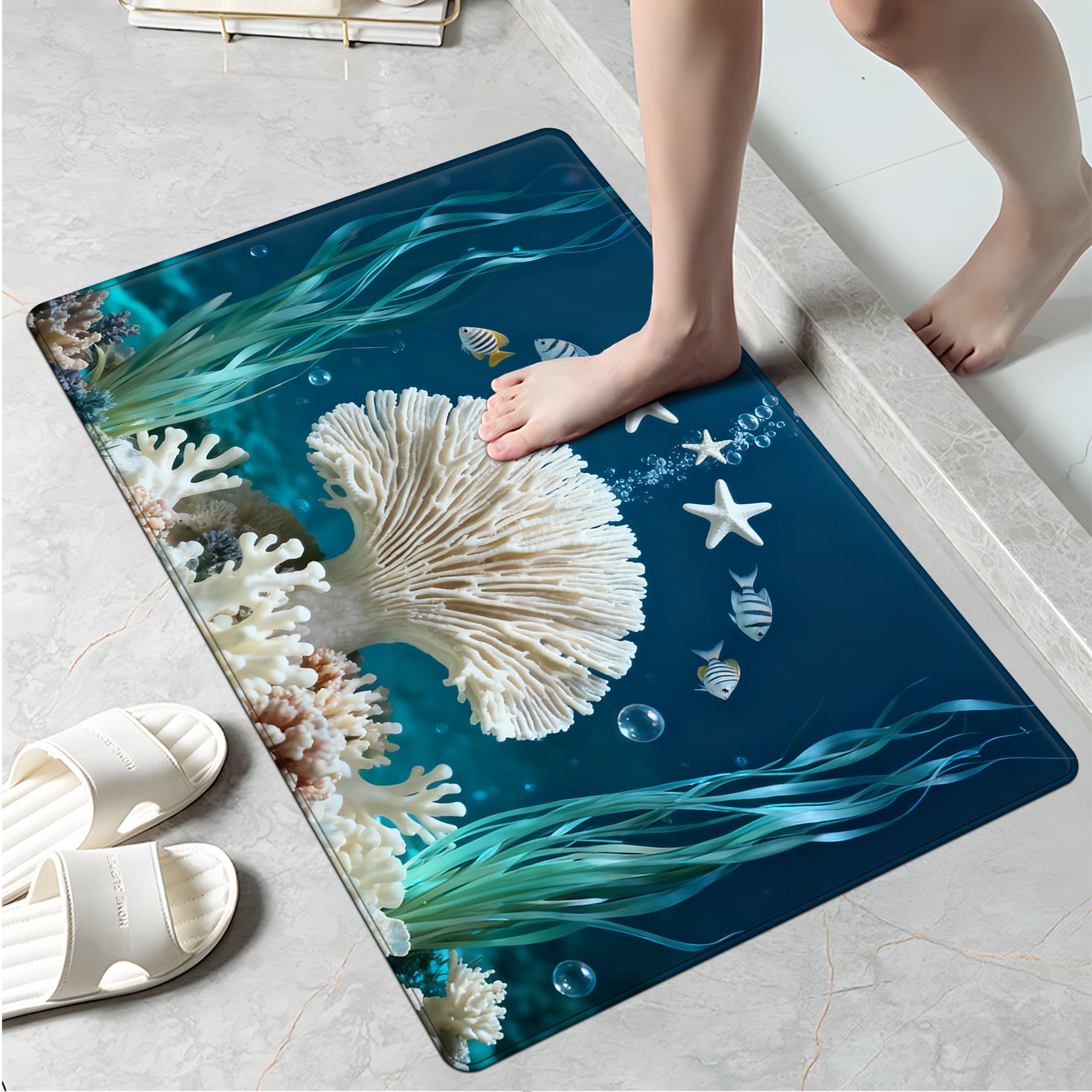 CCTFS Underwater world coral reefs Fall Kitchen Mats, Xmas Winter ...