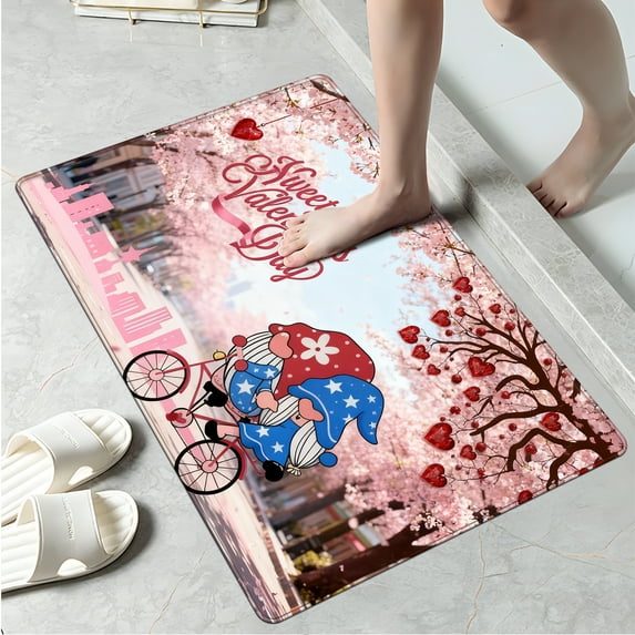 CCTFS Valentine's Day bike Machine Washable Non-Slip Rubberback Indoor Runner Rug/Area Rug for ...