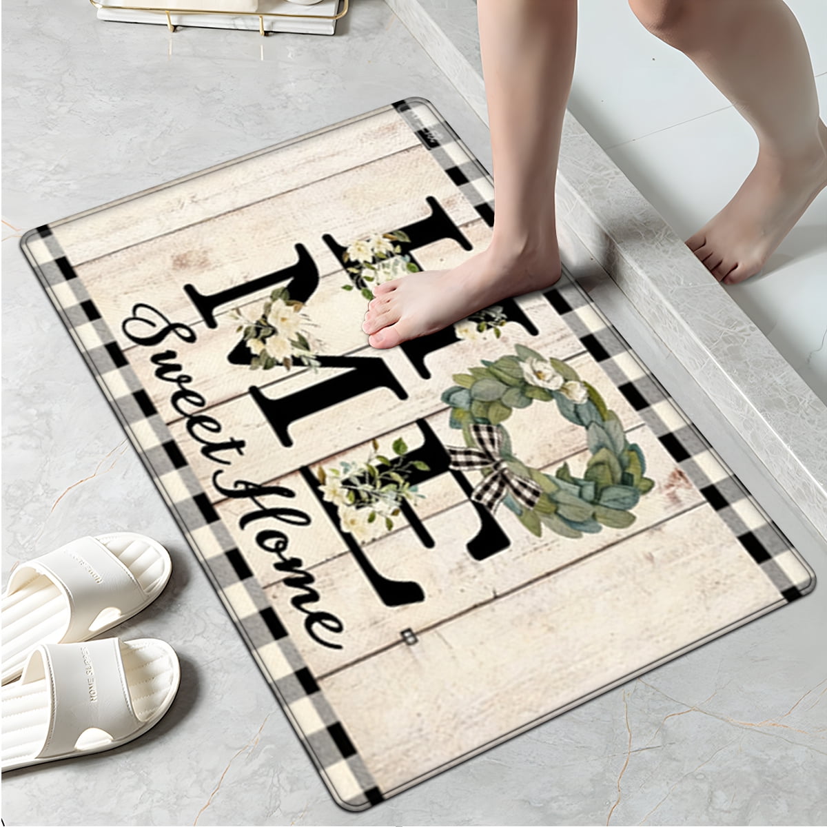 CCTFS Warm Decoration welcome mat Soft Touch 1Pc Flannel Mat & Kitchen ...