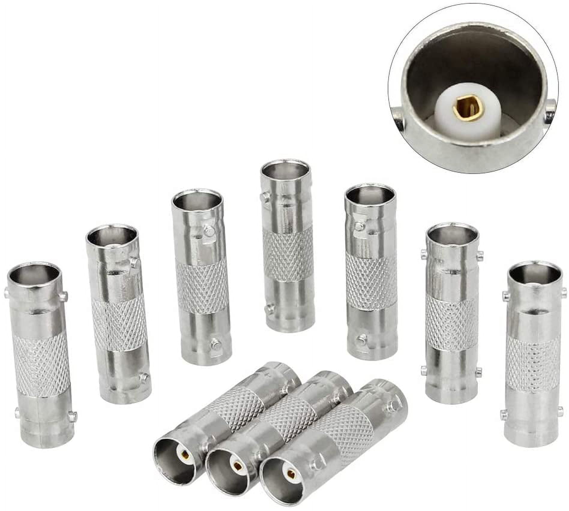 CCTV Camera Connection, Silver 10pc BNC Female-Female Adapter Kit ...