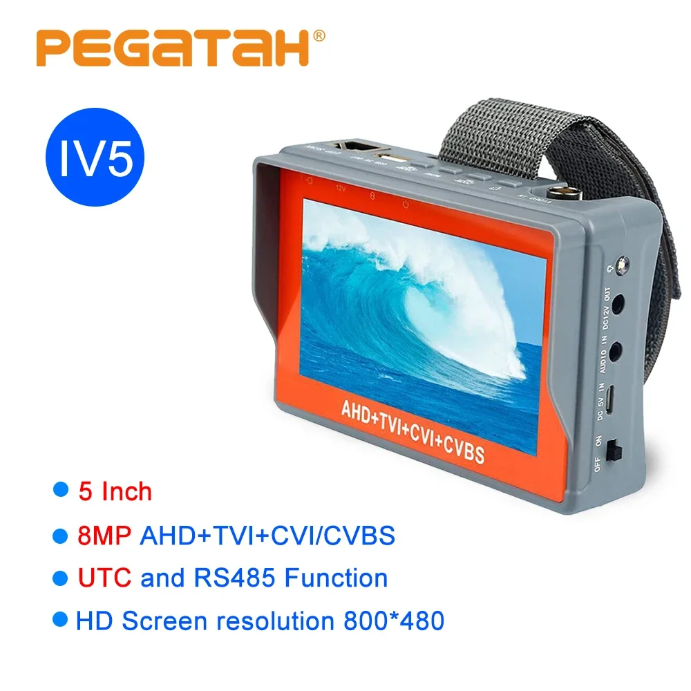 CCTV Tester 5-inch 8MP Camera CCTV Video Tester AHD Tester Monitor TVI ...