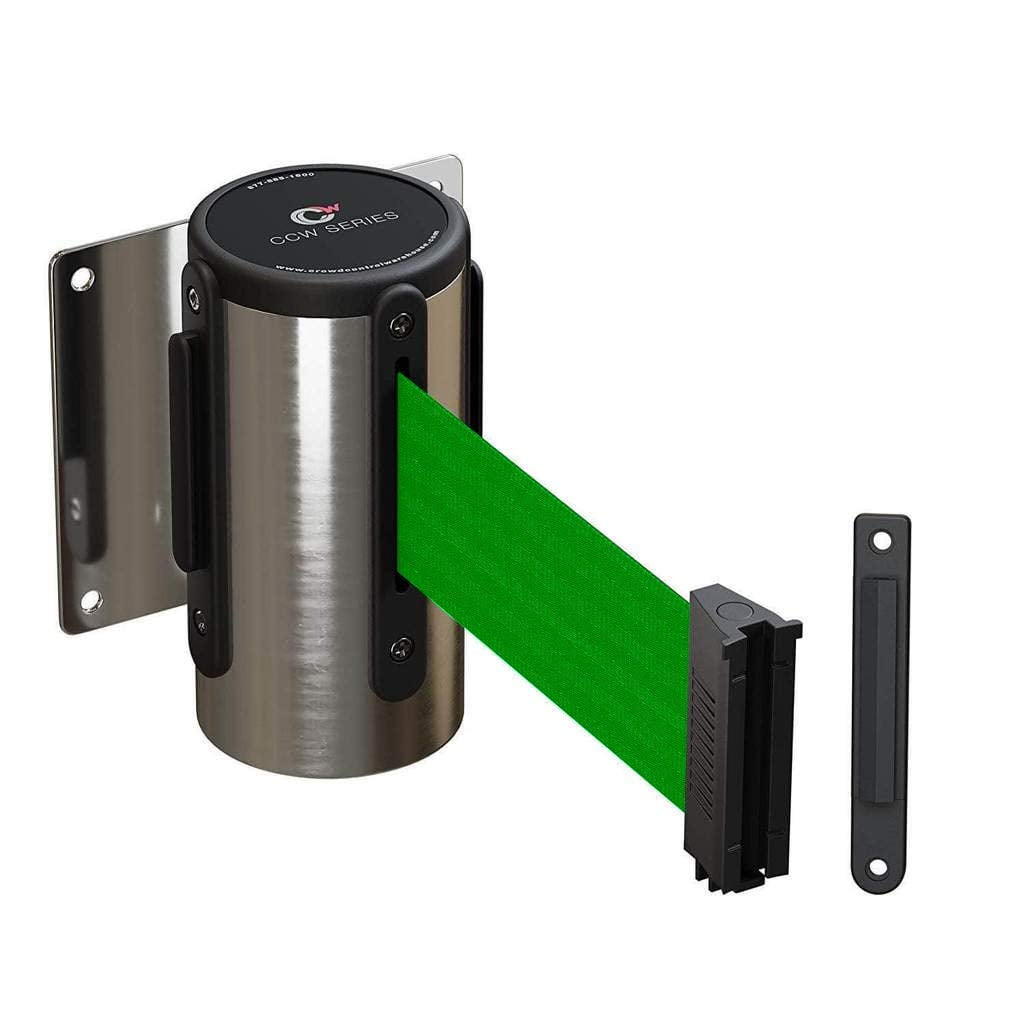 CCW WMB-120 Wall-Mounted Retractable Barrier with 11-Foot Green Belt ...