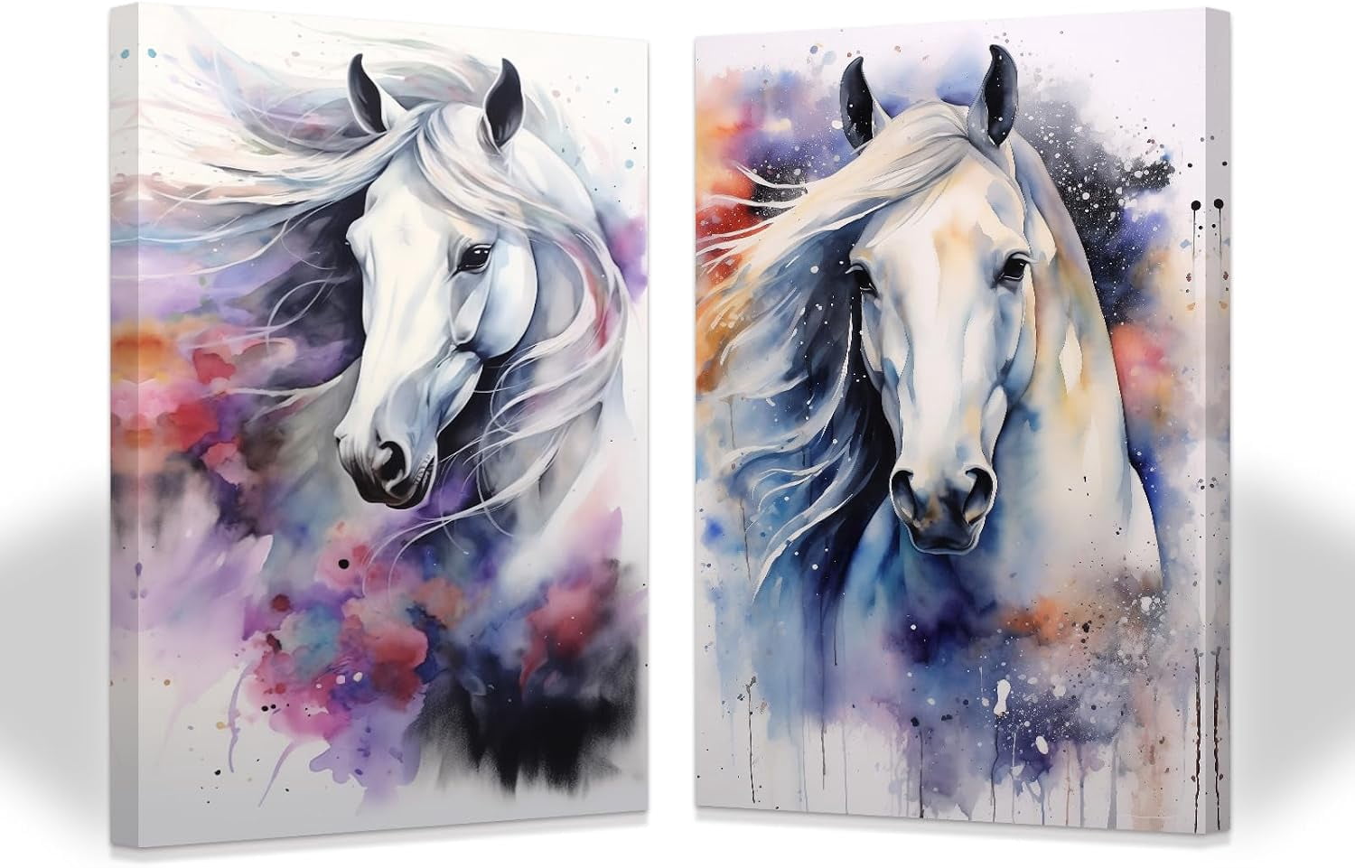 CCWACPP 2 Piece Wall Art Watercolor Horse Painting Colourful Horse ccwacpp-2-piece-wall-art-watercolor-horse-painting-colourful-horse
