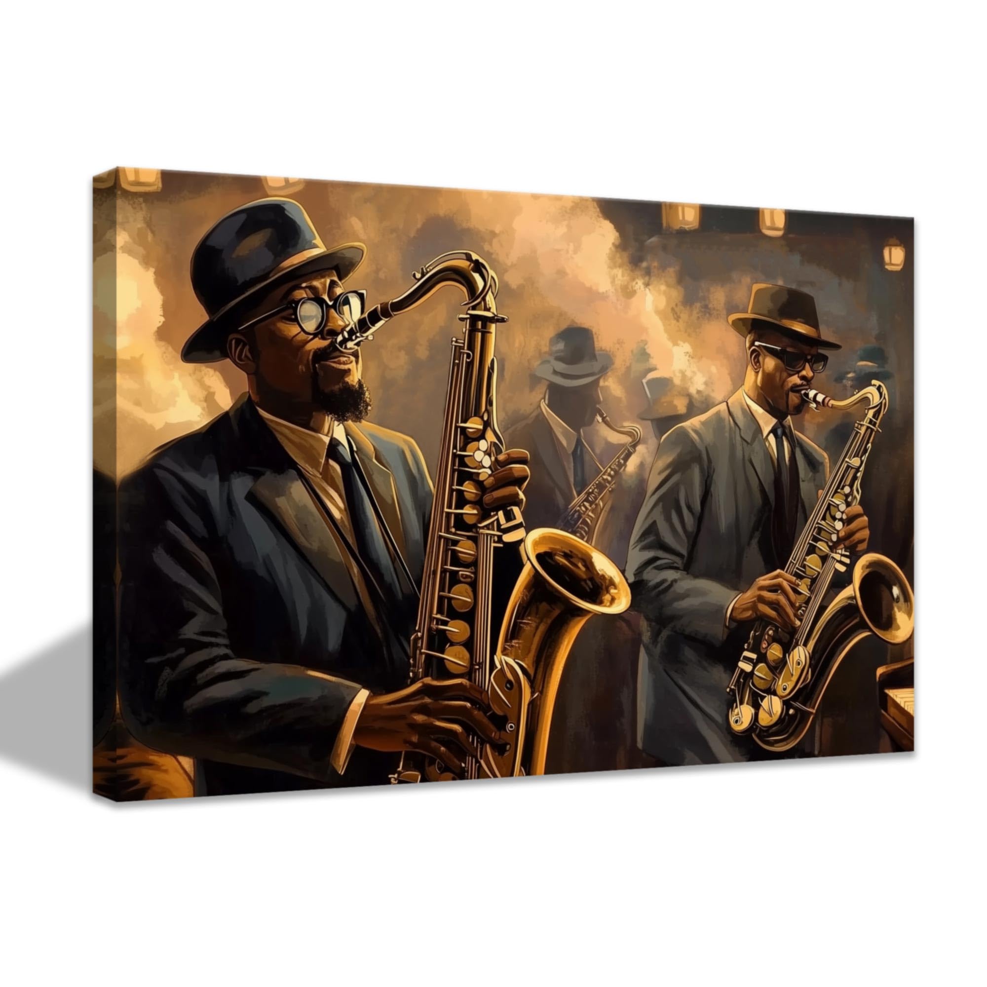 CCWACPP Music Wall Art Canvas Prints Abstract Jazz Pictures Saxophone ...
