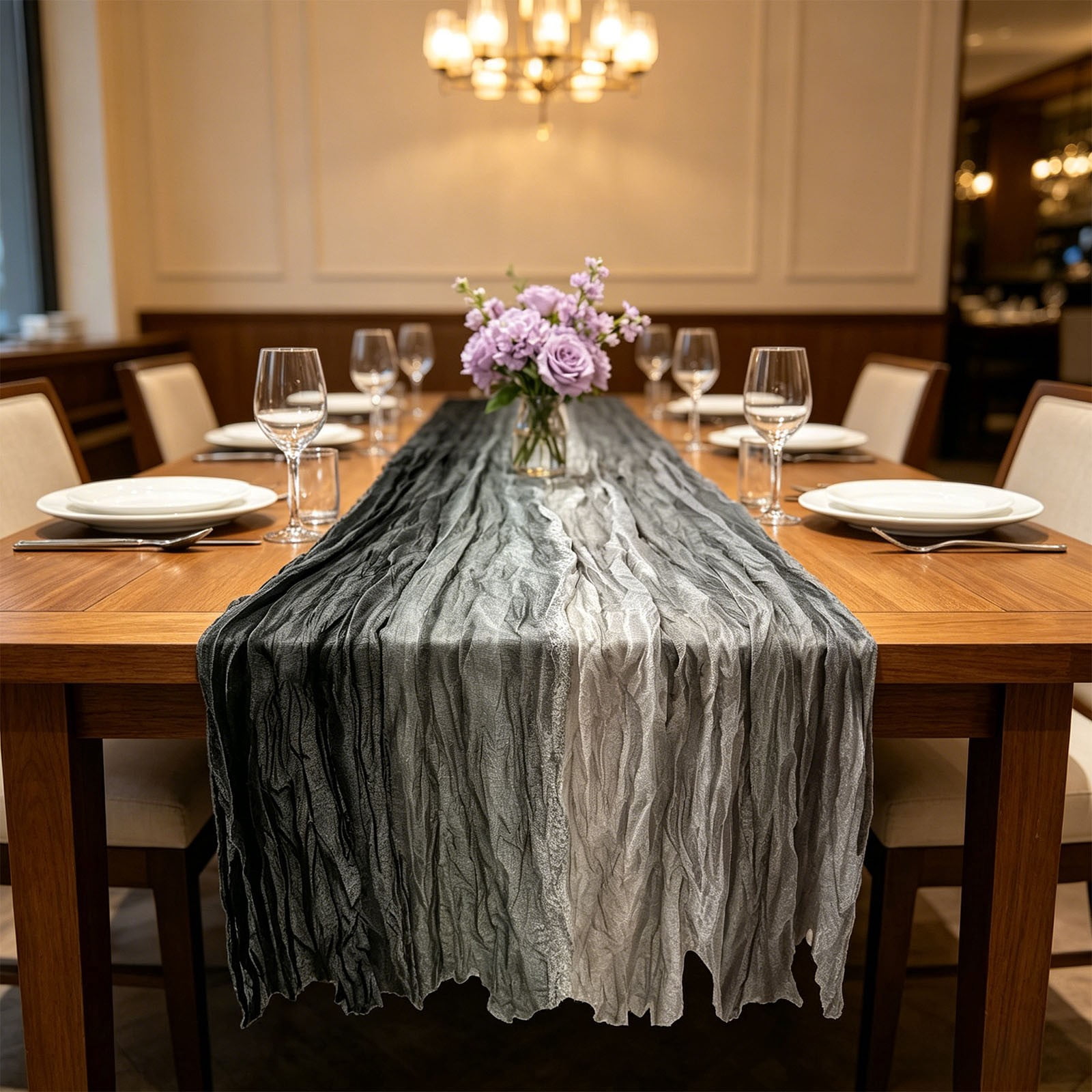 CCWADH Bohemian Crinkle Table Runner for Weddings & Parties - Sheer ...