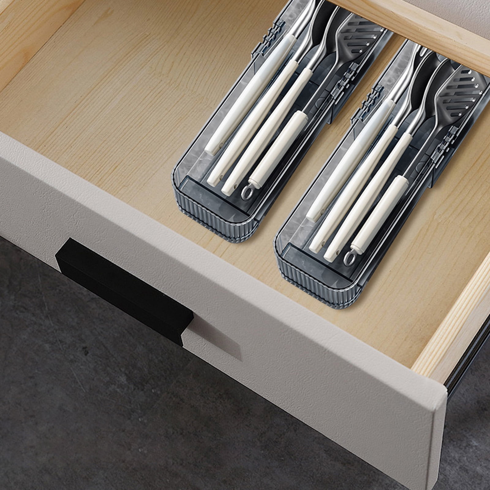 CCWADH Household Kitchen Drawer Storage Box Retractable Partition ...