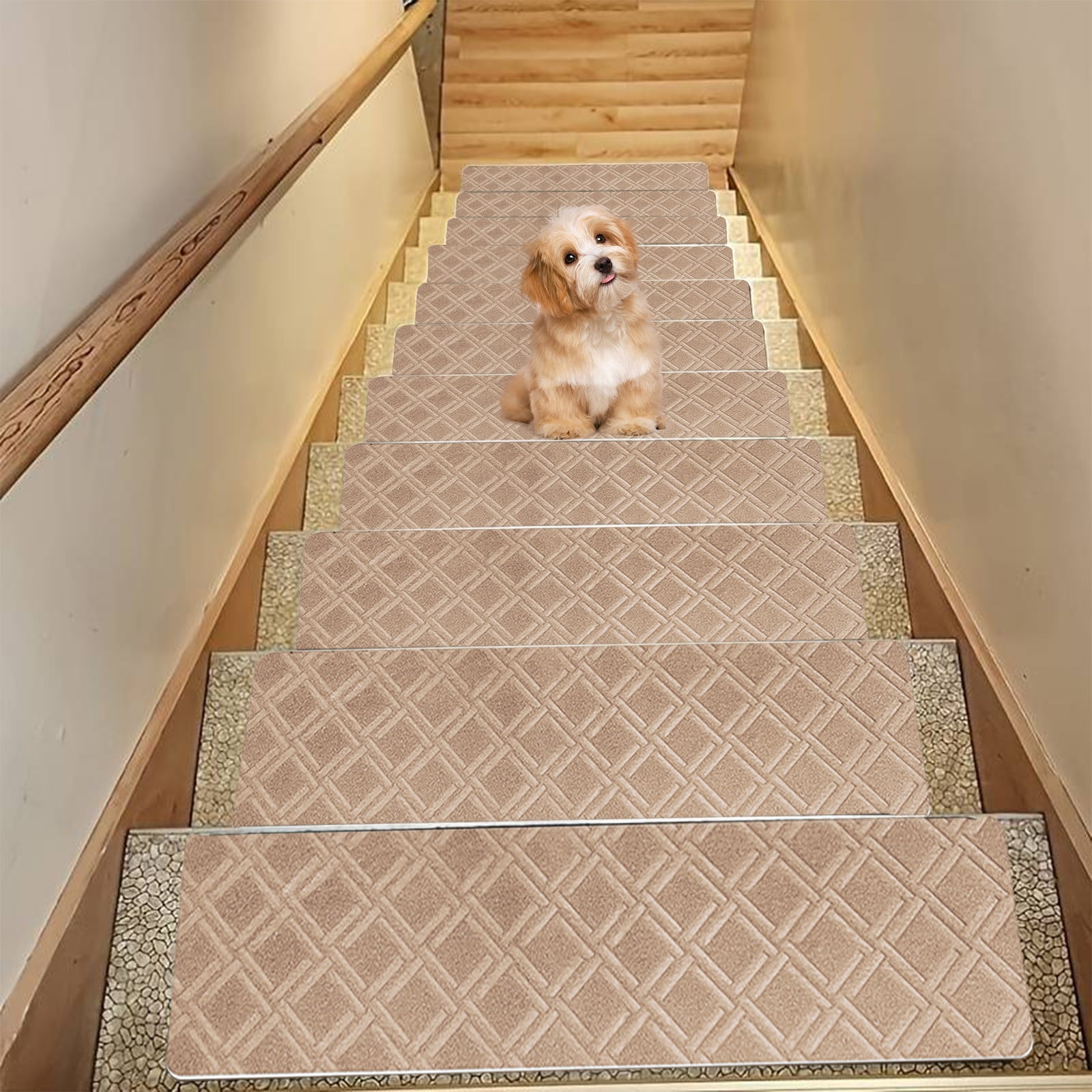 CCWADH Stair Treads Carpet Non-Slip Indoor Stair Runners for Wooden ...