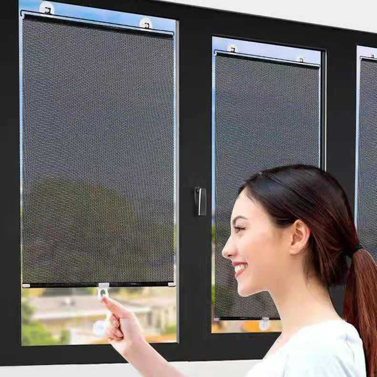 CCWADH Temporary Blinds, Vertical Pleated Blinds No Drilling Self ...
