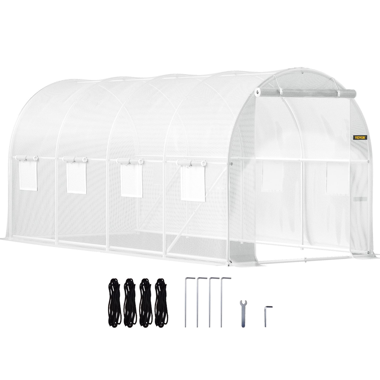 CCY 15 x 6.5 x 7 ft Walk-in Tunnel Greenhouse, Portable Plant Hot House ...