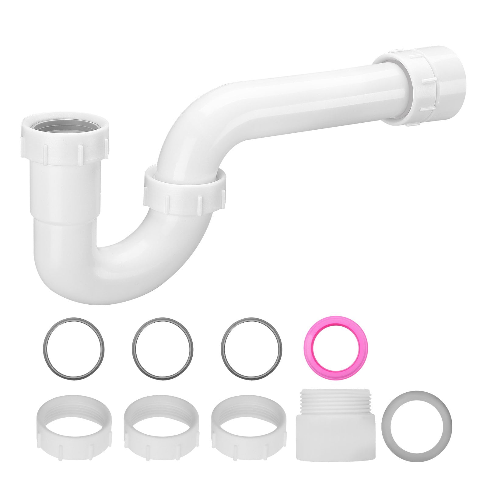 CCY P-Trap, 1-1/2 Inch P Trap Sink Drain Pipe Kit with Threaded Adapter ...