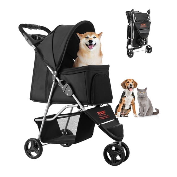 CCY Pet Stroller, 35 lbs Weight Capacity, Foldable Dog Stroller Cart, 3 ...