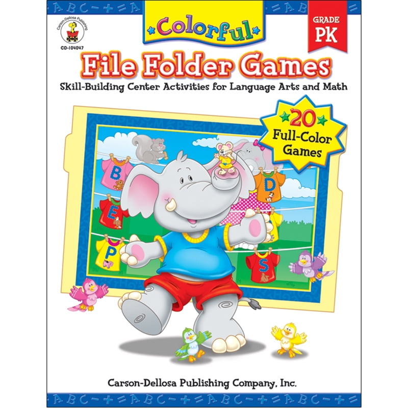 CD-104047 - Colorful File Folder Games Resource Book, Grade PK by ...
