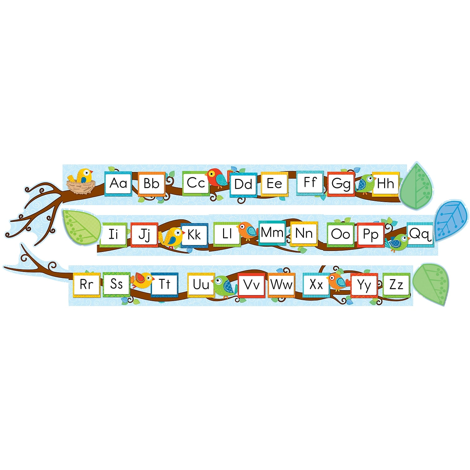 Cd 110233 Boho Birds Alphabet Bulletin Board Set By Carson Dellosa