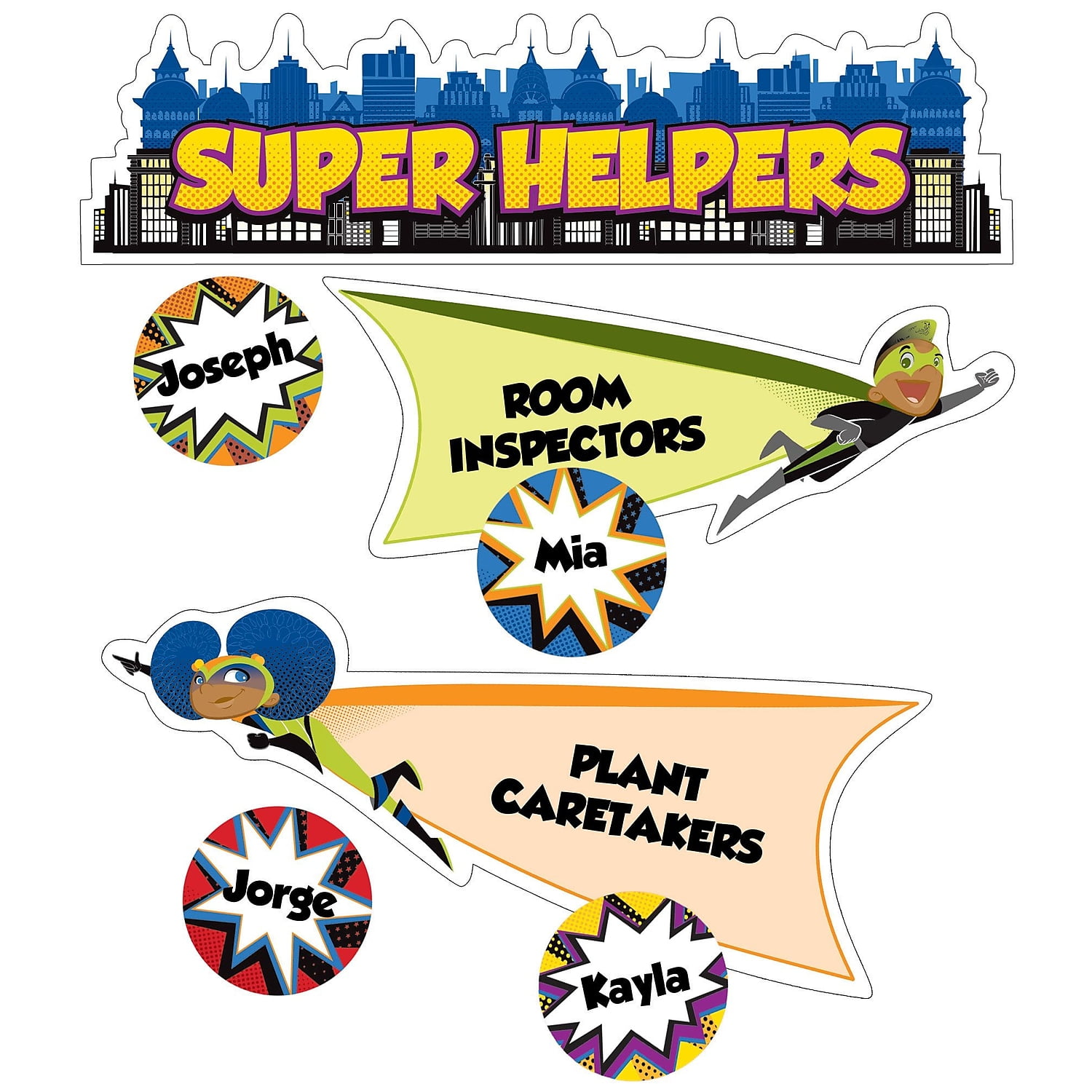 CD-110317 - Super Power Super Helpers Mini Bulletin Board Set by Carson ...