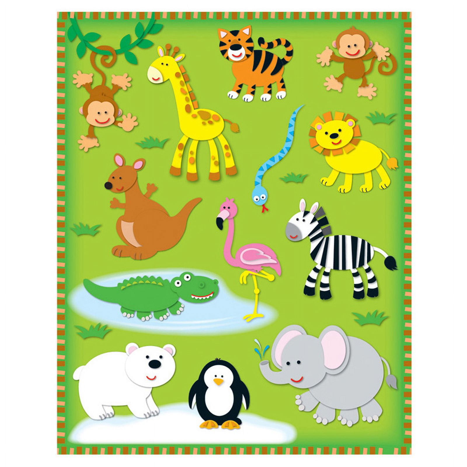 CD-168022 - Zoo Shape Stickers by Carson Dellosa - Walmart.com