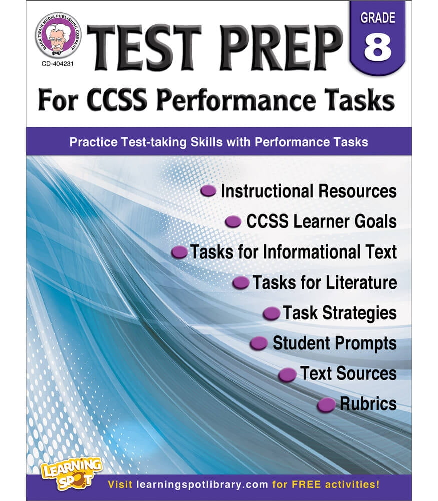 CD-404231 - Test Prep for CCSS Performance Tasks, Grade 8 by Carson ...