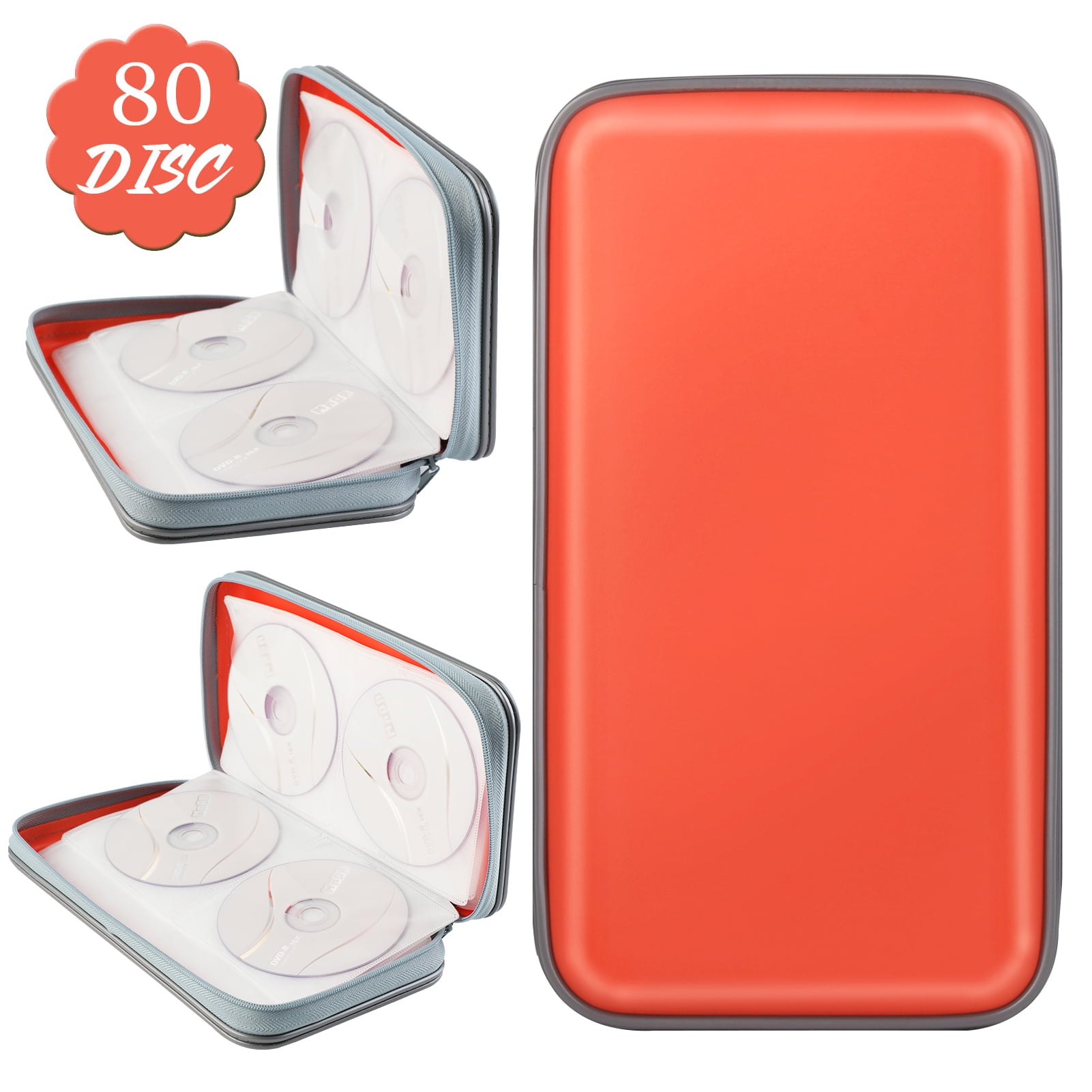CD Case 80 Capacity Hard Shell DVD Case VCD Binder Wallet Storage ...