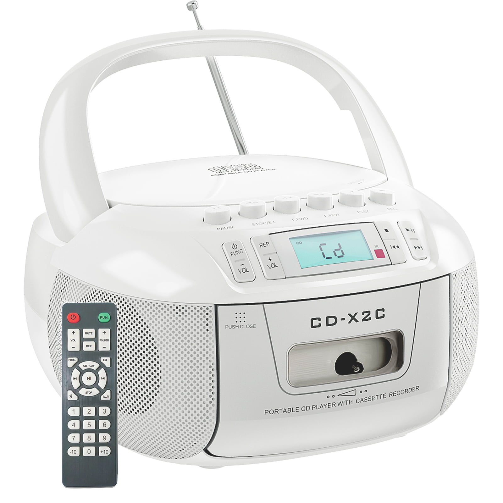 Portable CD Player with AM-FM Stereo Radio Cassette Player-Recorder and ...