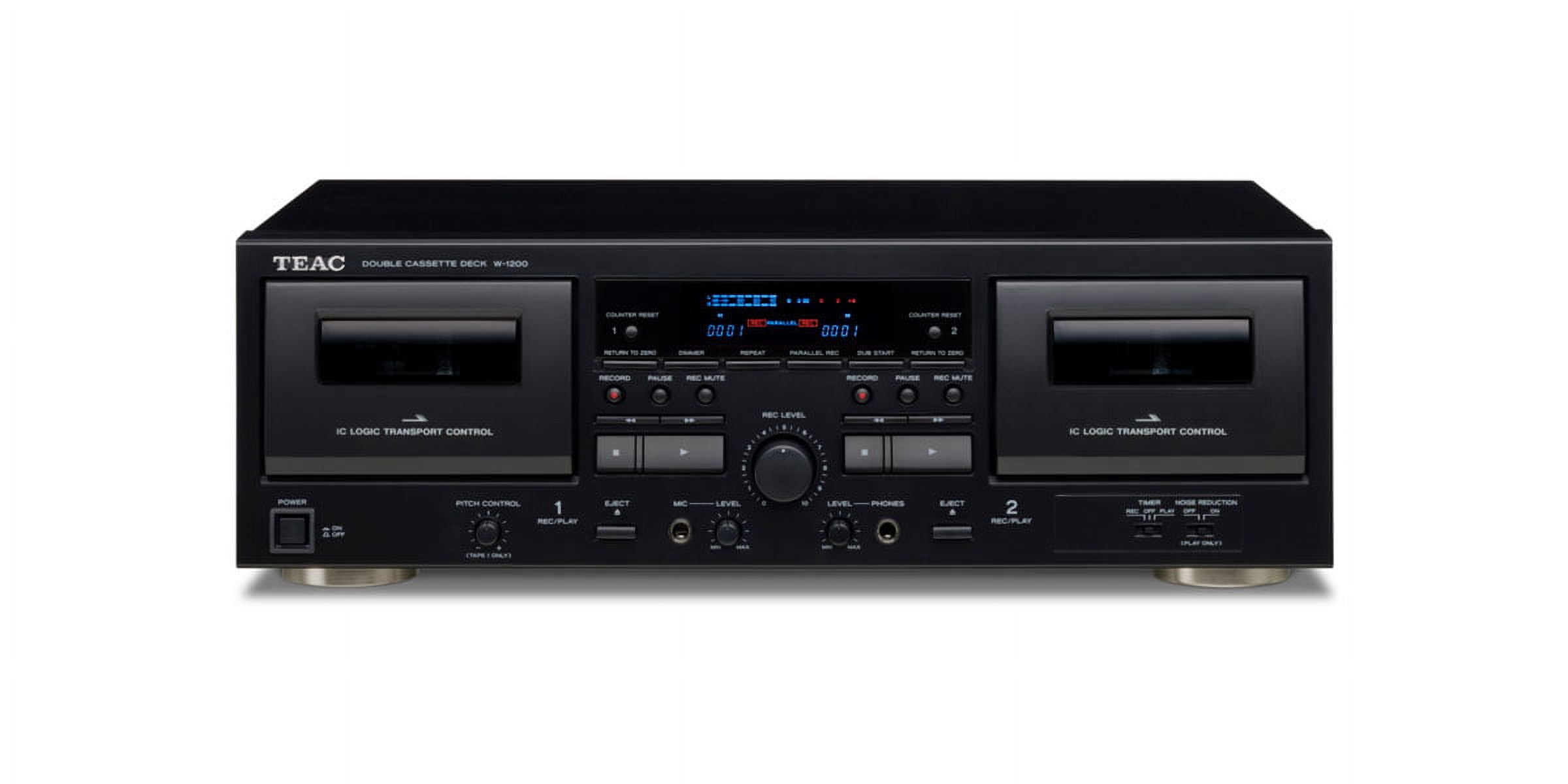 Teac W-1200 Double Cassette Deck | USB & One-Touch Dubbing - Walmart.com