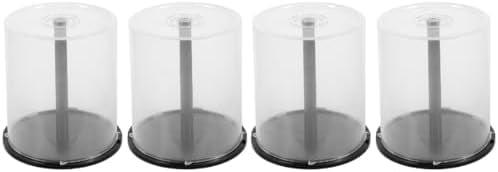 CD/DVD Cake Spindle, 4pcs Empty DVD Storage Bucket Clear CD Holder 100 ...