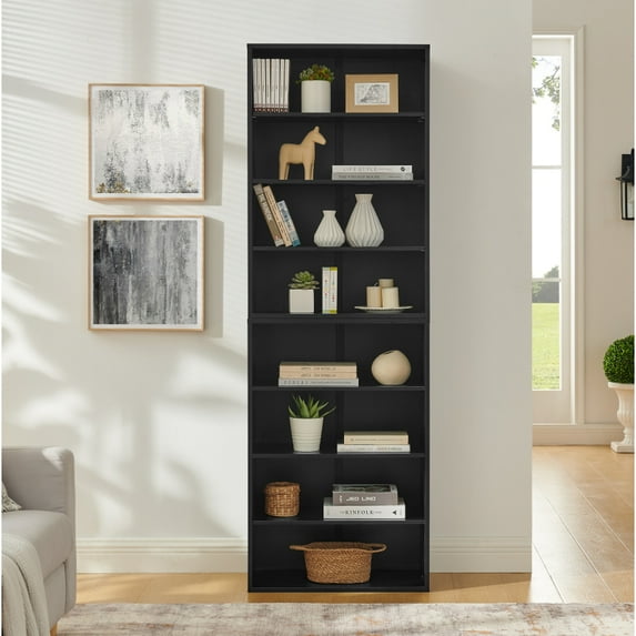 CD DVD Storage Cabinet, Adjustable Shelf Bookcase, 8-Tier Organizer ...