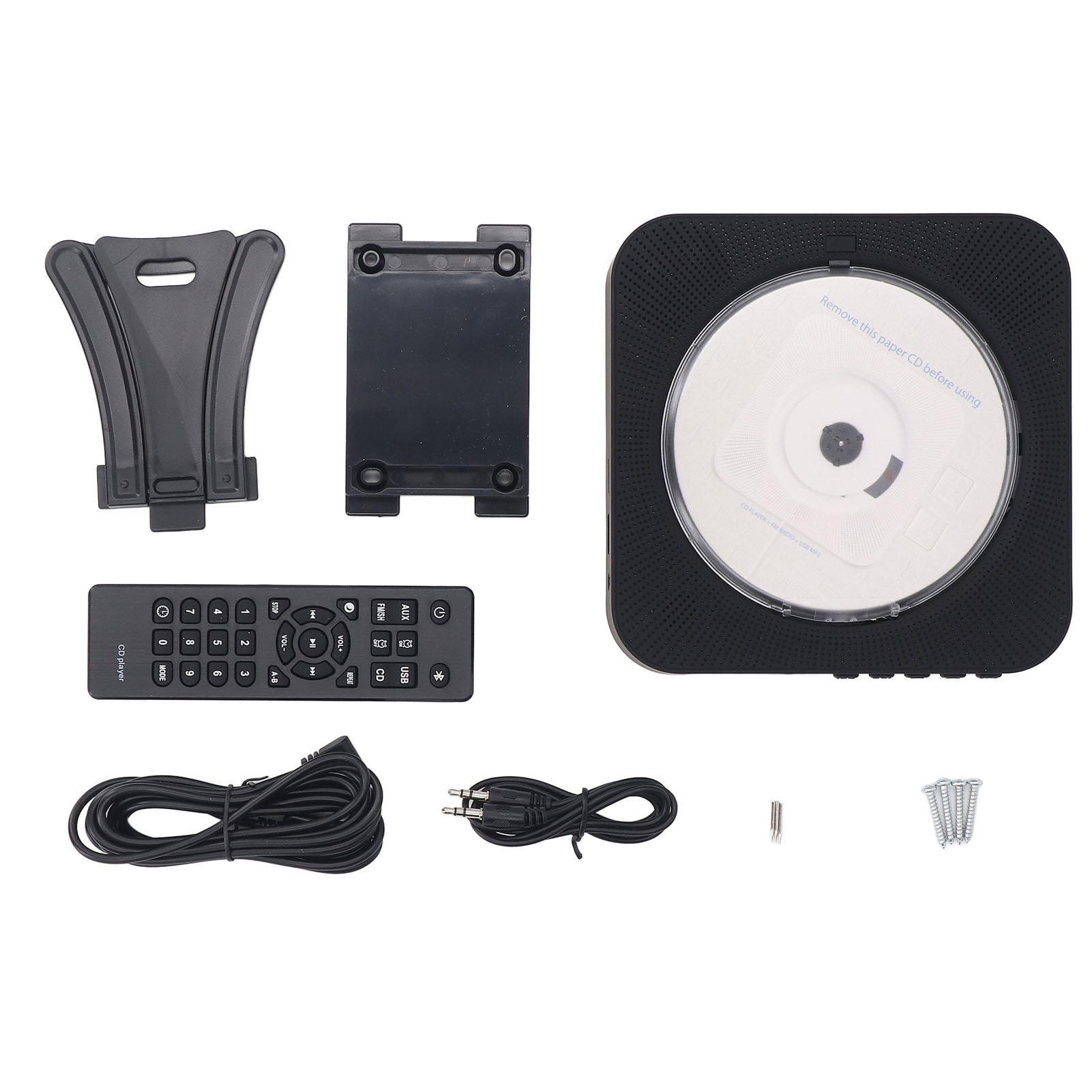 CD Disc Player, Wall Mount Wireless Protective Cover Remote Control ...
