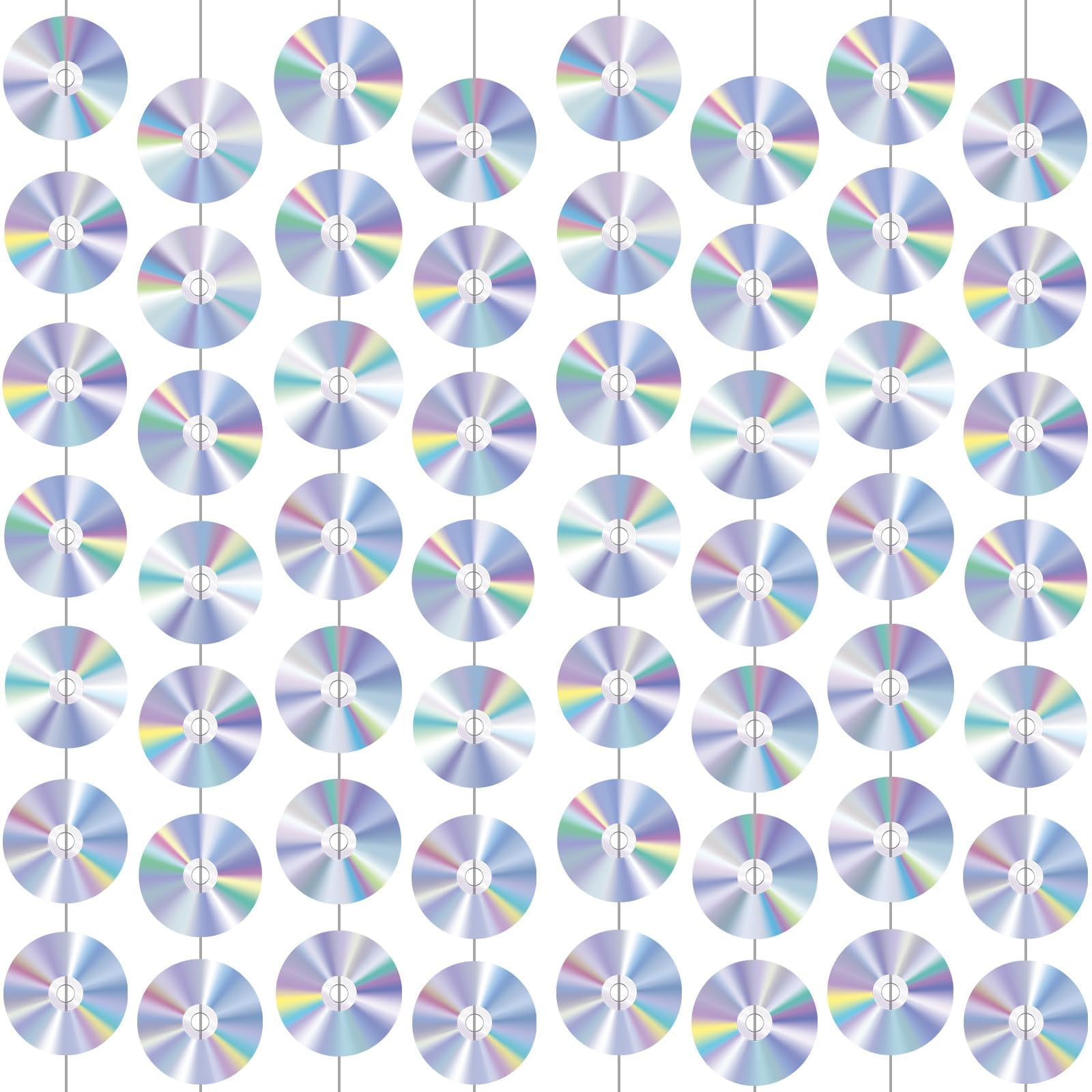 CD Disco Banners Retro DHF10 90s Theme CDs Paper Cutouts Hanging Swirl ...